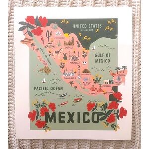 Art | Mexico Country Geography Wall Art Print Digital Illustration ...